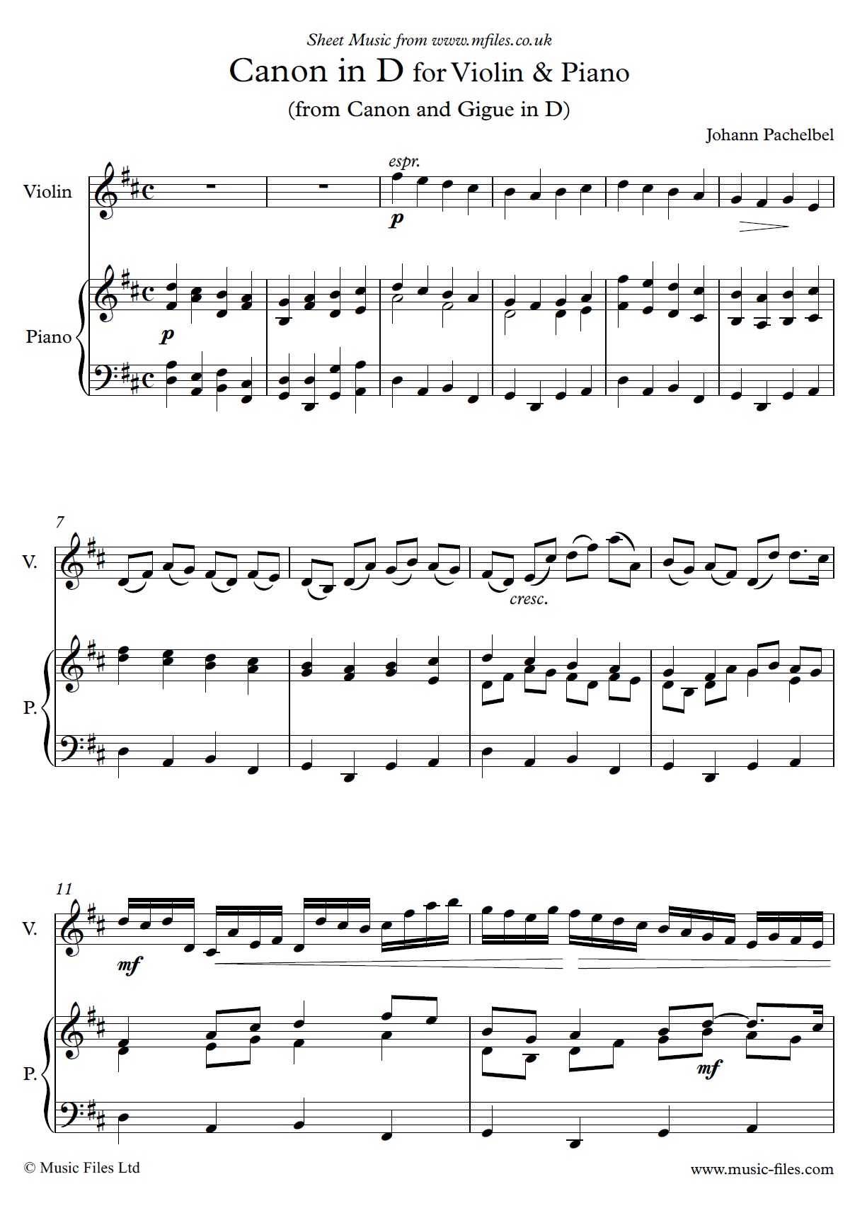 Pachelbel Canon Piano